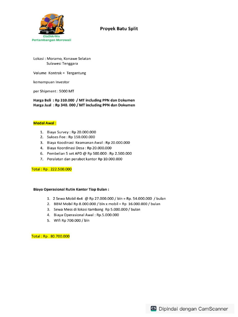 Proyek Batu Split PDF | PDF