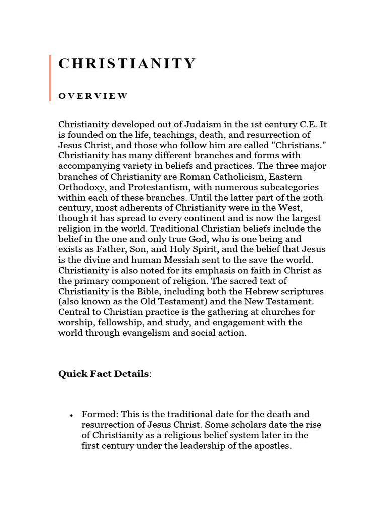 Overview of Christianity's Origins | PDF | Jesus | Biblical Canon
