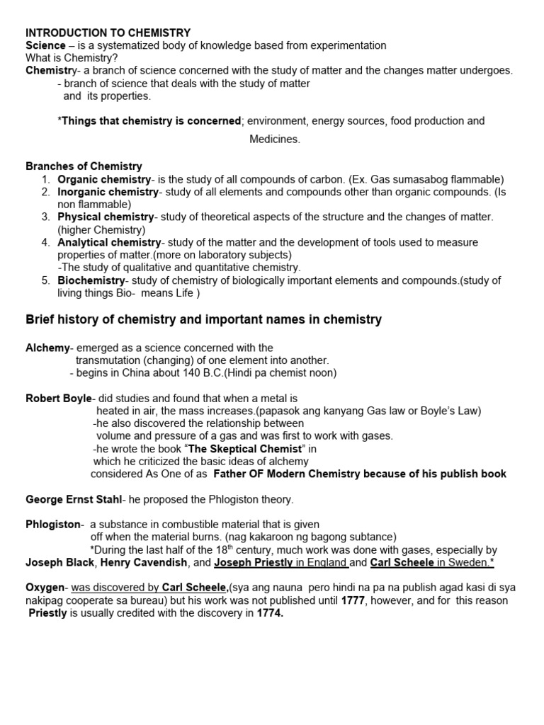Introduction of Chemistry | PDF | Chemistry | International System Of Units