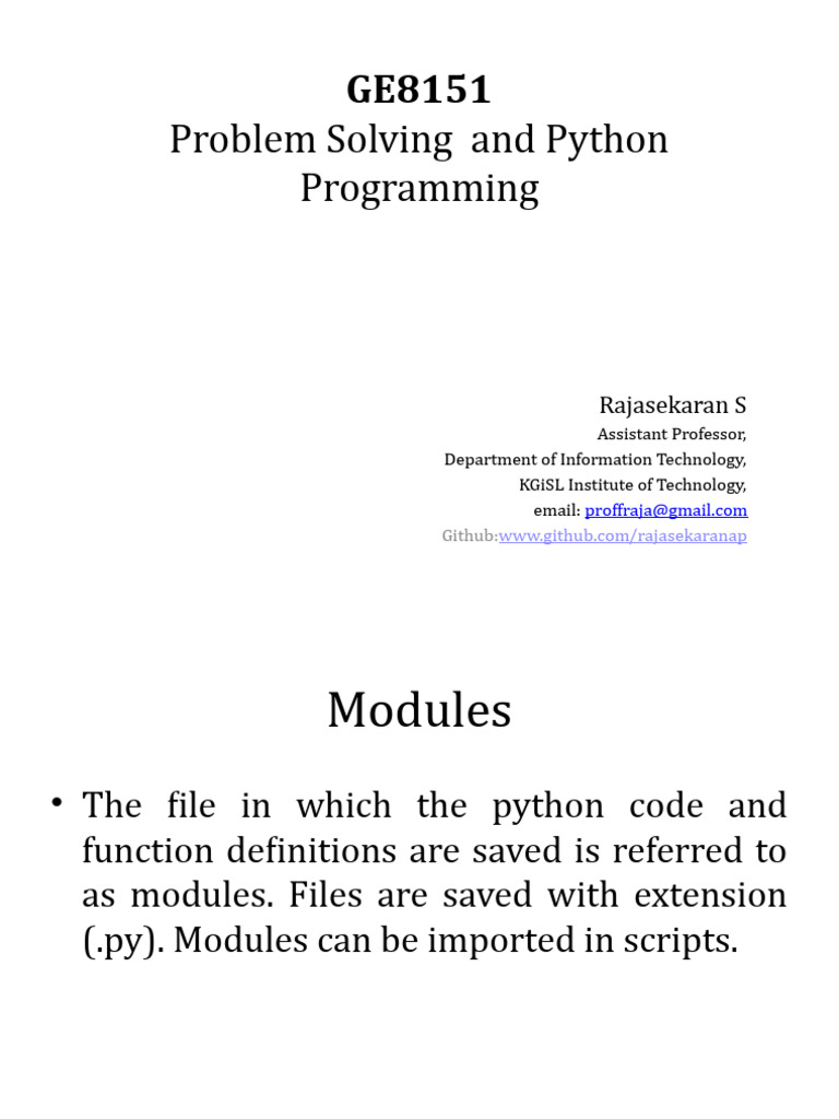 Python Modules for Beginners | PDF