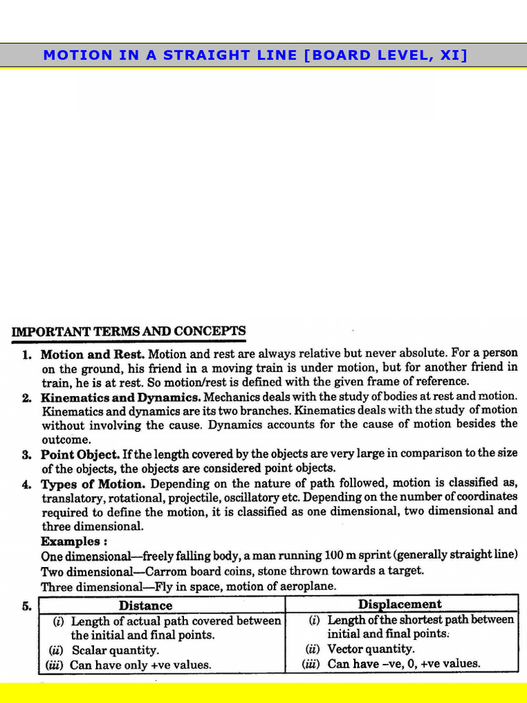 Motioin in A Straight (Jeemain - Guru) | PDF | Applied And Interdisciplinary Physics | Mechanics