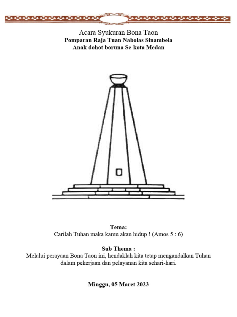 Syukuran Bona Taon Sinambela 2023 | PDF