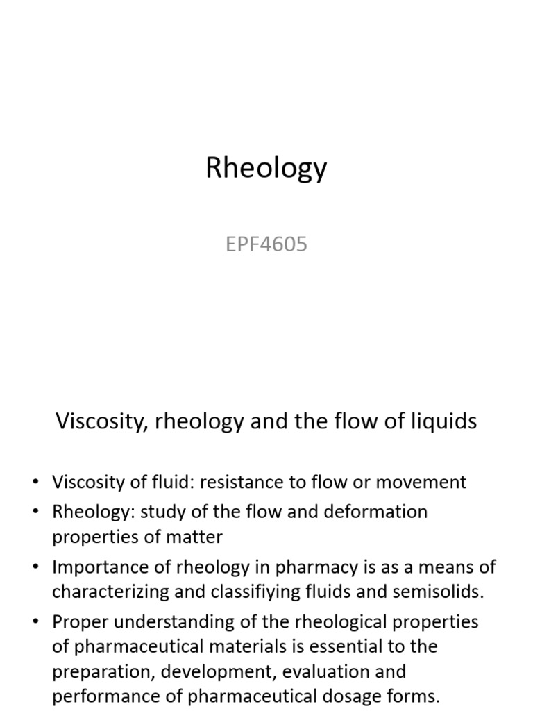 Understanding Rheology in Pharmacy | PDF | Science & Mathematics