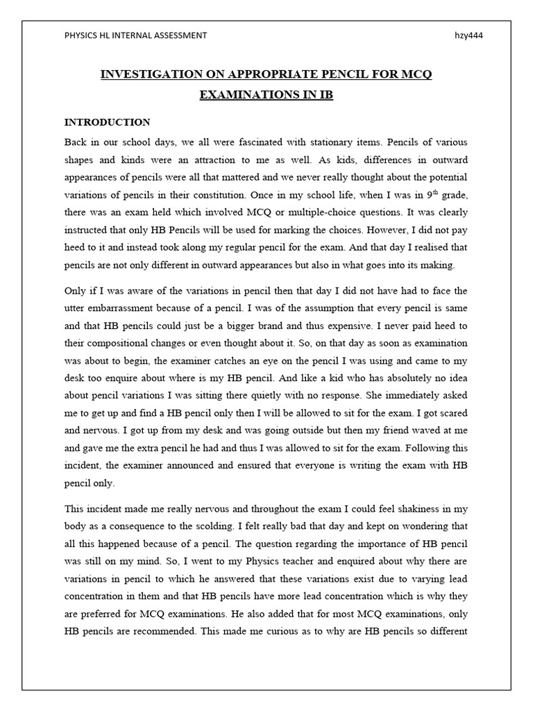 Physics IA | Download Free PDF | Pencil | Graphite