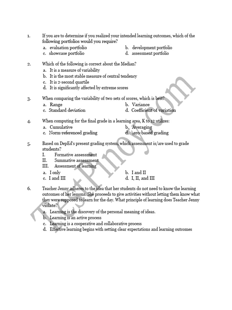 Professional Education 3 - FREE | PDF | Educational Assessment | Learning