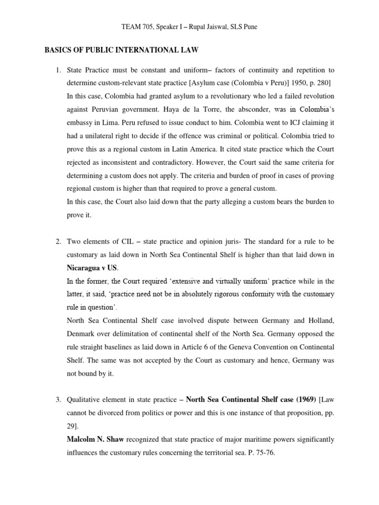 Basics of Public International Law - Rupal | PDF | International Law | Treaty