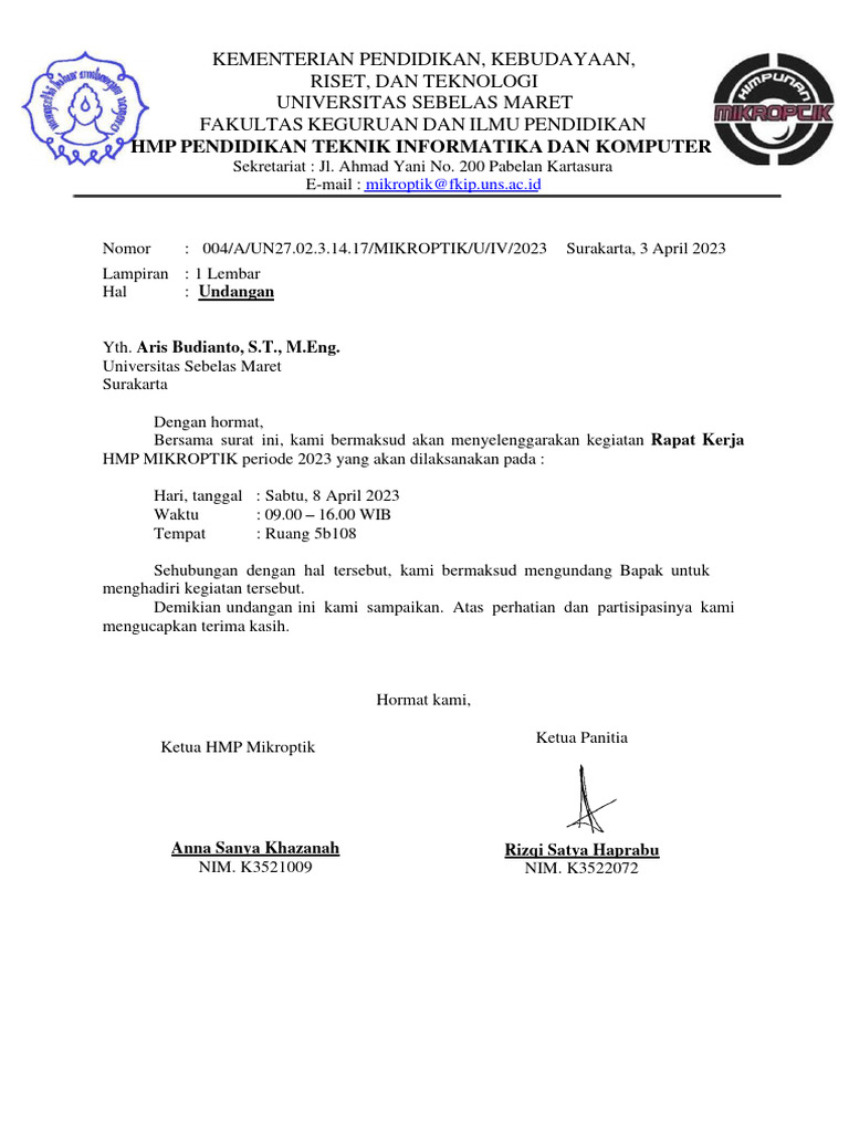 Undangan Pak Aris | PDF