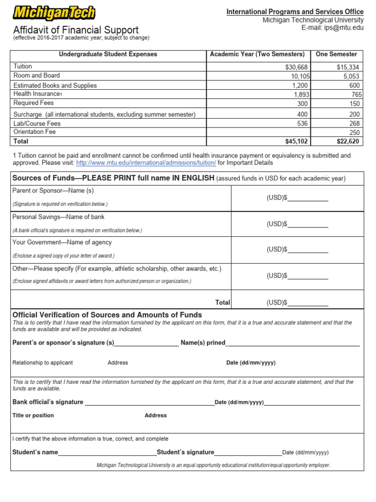Affidavit Form 10 | PDF | Fee | Tuition Payments