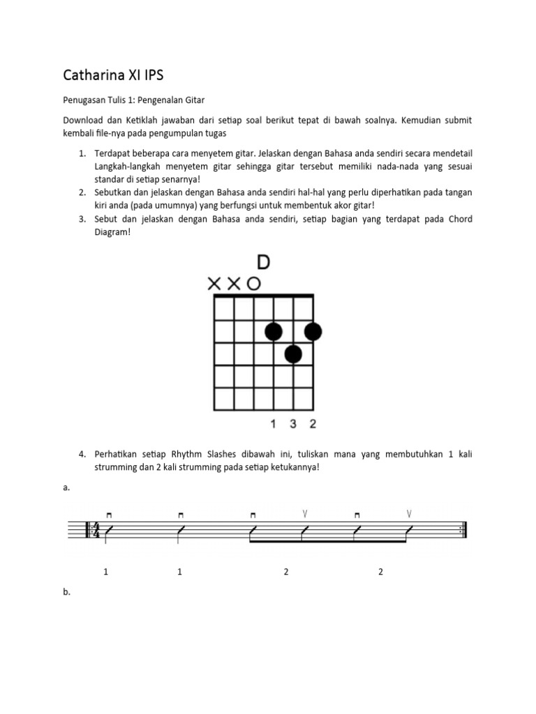 Soal Pengenalan Gitar | PDF