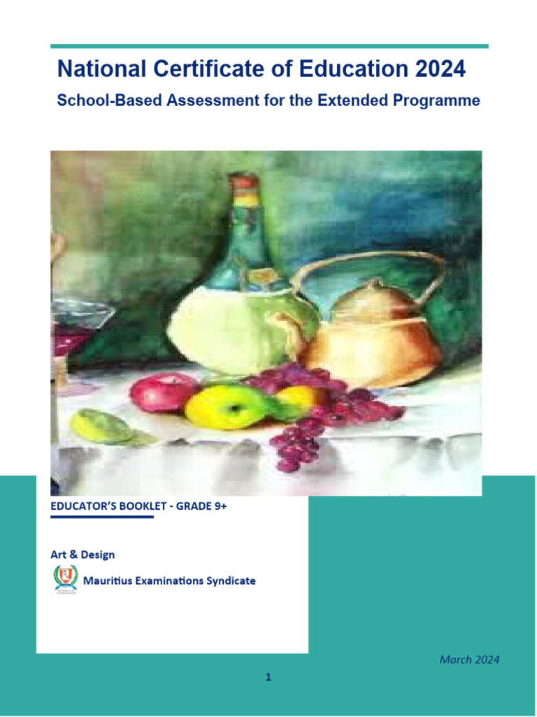 Grade 9 Art SBA Guidelines Mauritius | PDF | Educational Assessment ...