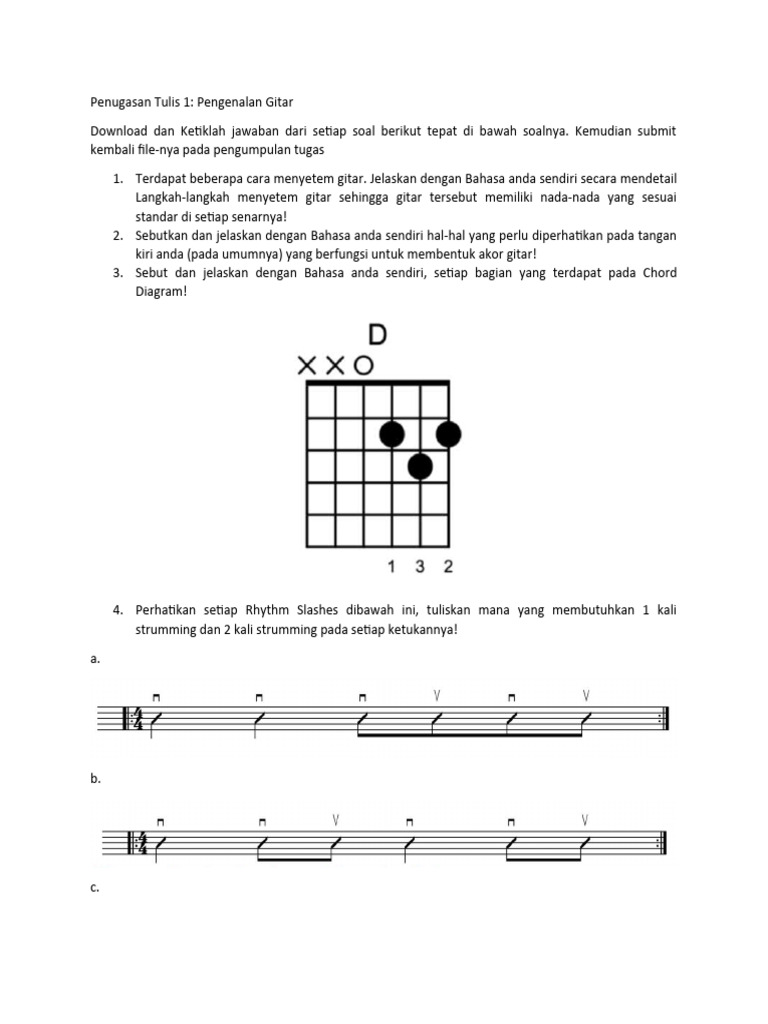 Soal Pengenalan Gitar | PDF | Seni & Disiplin Bahasa | Griya & Taman