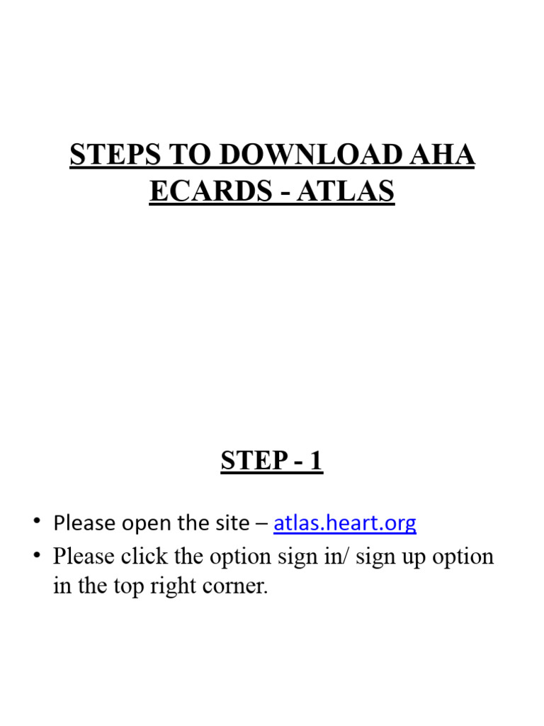 Steps To Download Aha Ecards - Atlas | PDF | Career & Growth | Finance ...