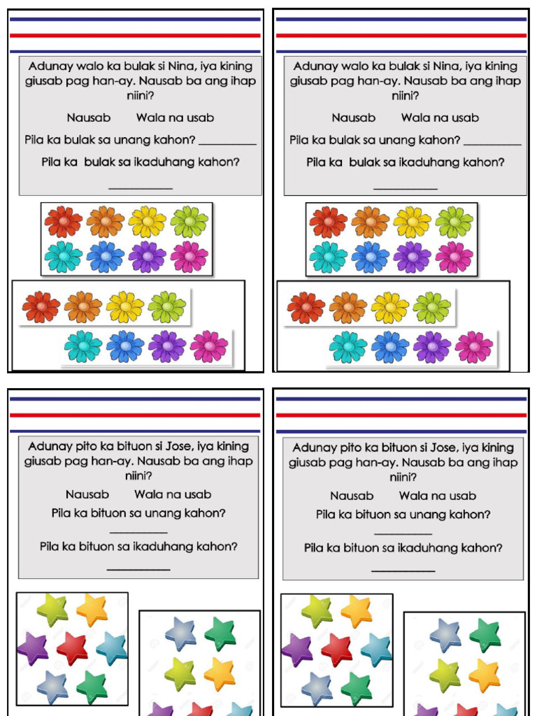 Numeracy Activity Sheets Ctto | PDF