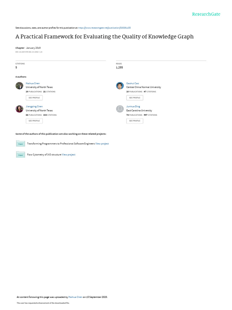 A Practical Framework For Evaluating The Quality of Knowledge Graph ...