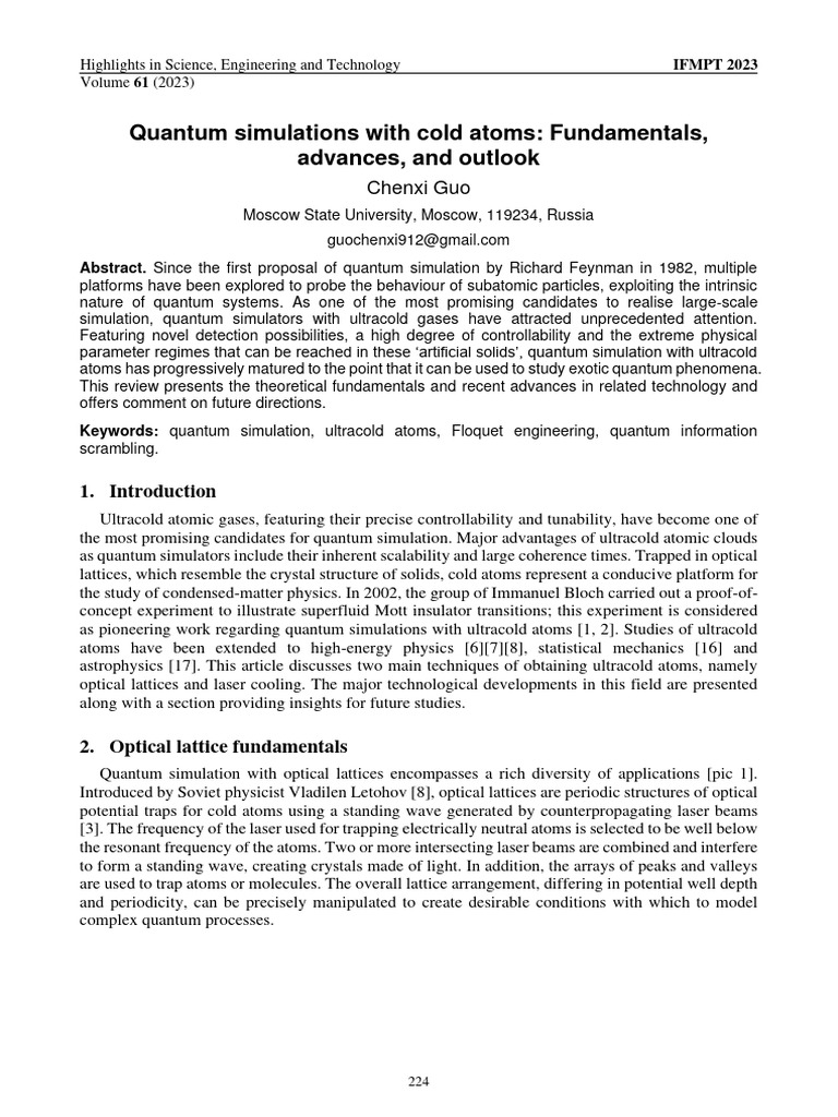 Quantum Simulations with Ultracold Atoms | PDF | Quantum Mechanics | Photon