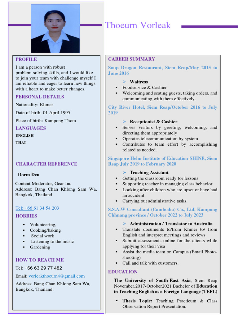 Curriculum Vitae | PDF | Learning | Behavior Modification