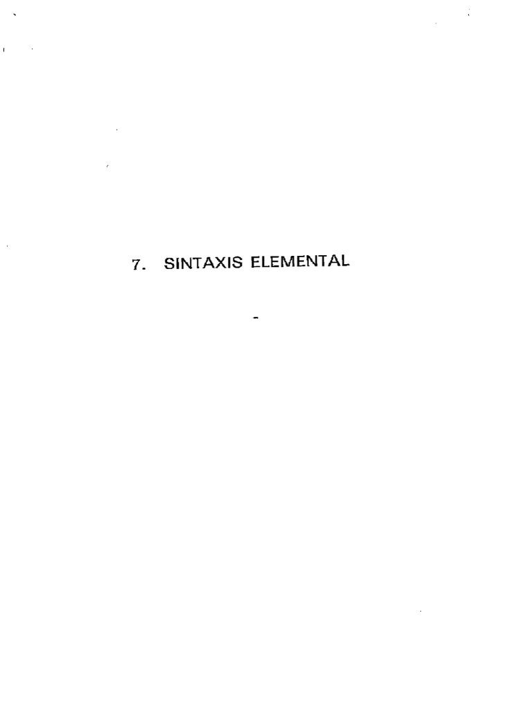 Sintaxis elemental | PDF
