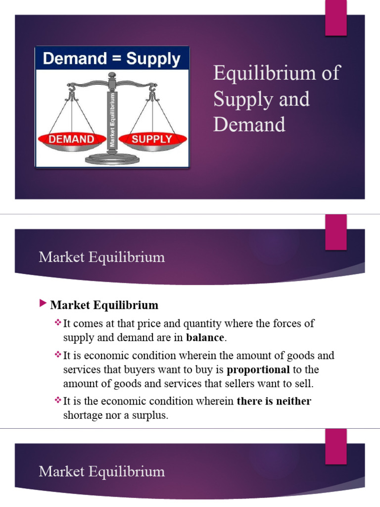 Equilibrium of Supply and Demand 1 | PDF | Economic Equilibrium | Supply And Demand