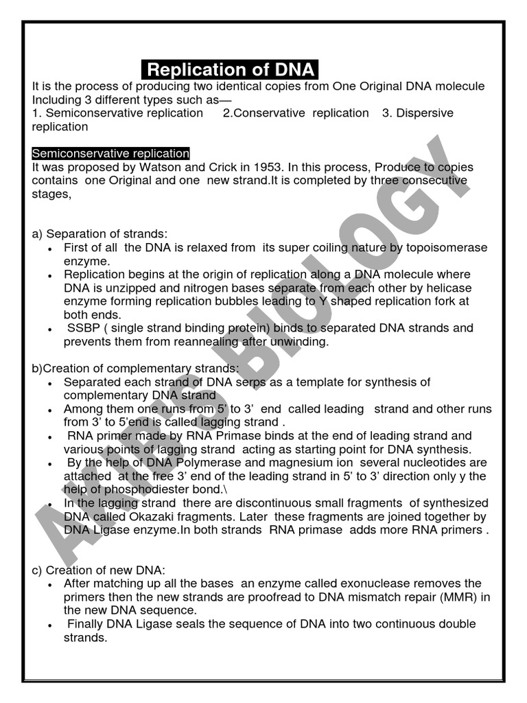 Replication of DNA | PDF