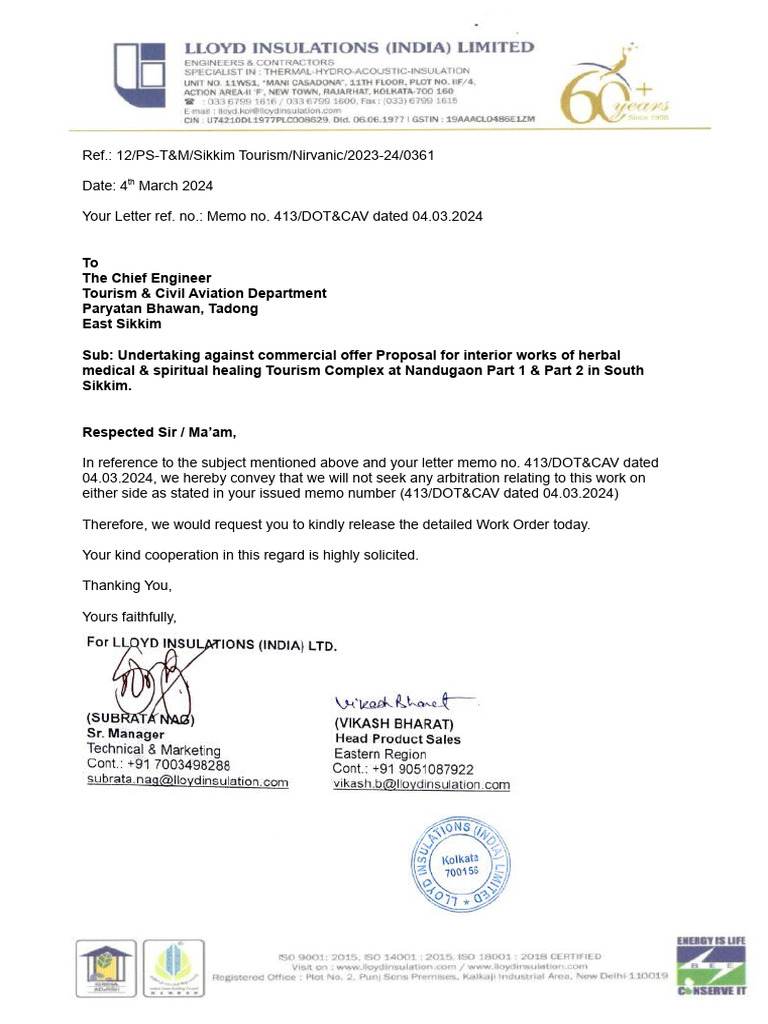 Letter To Sikkim | PDF