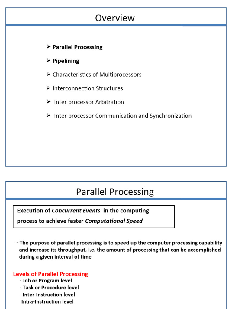 Understanding Pipelining in Parallel Processing | PDF | Parallel ...