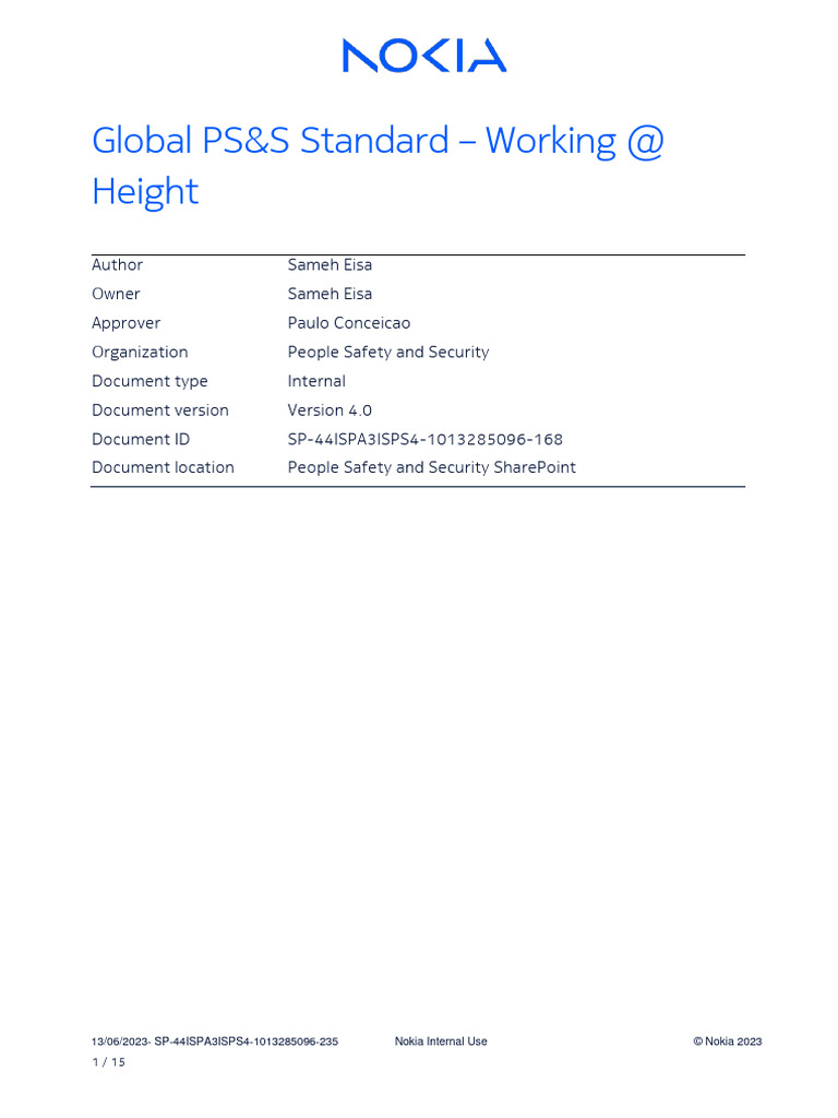 Work at Height Standard | PDF | Scaffolding | Personal Protective Equipment