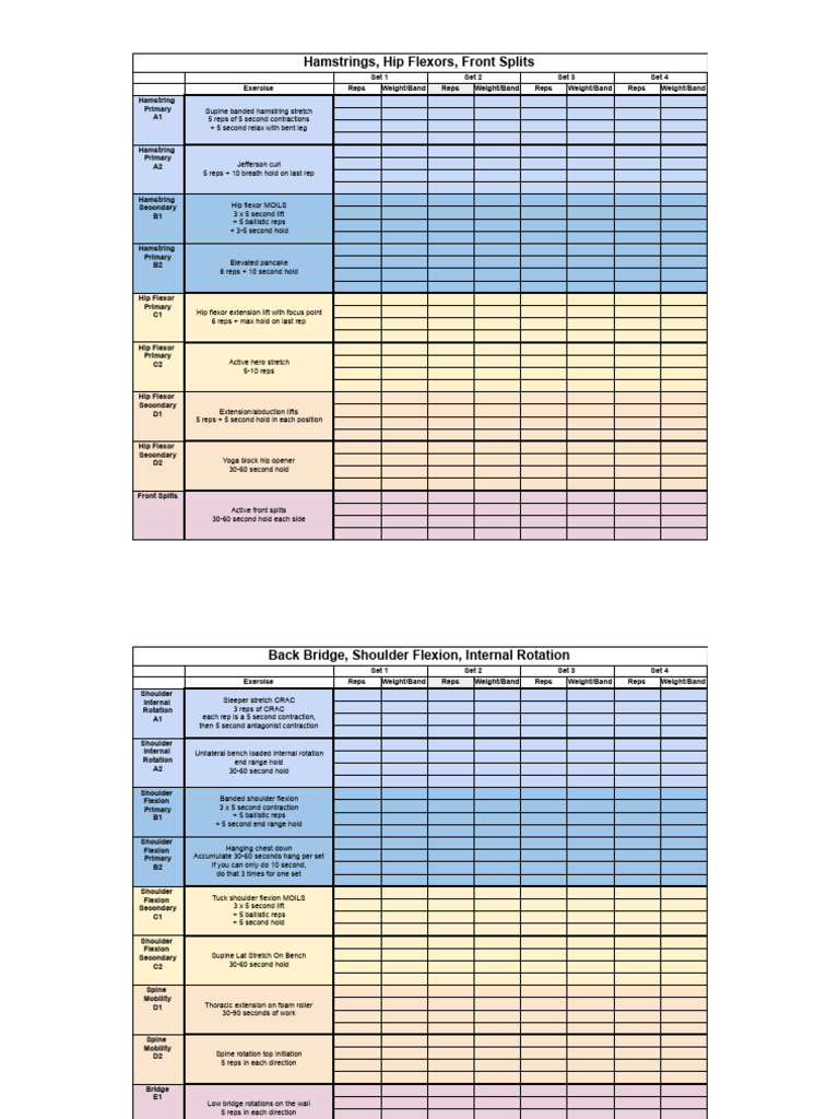 Comprehensive Flexibility Workout Guide | PDF | Anatomical Terms Of ...