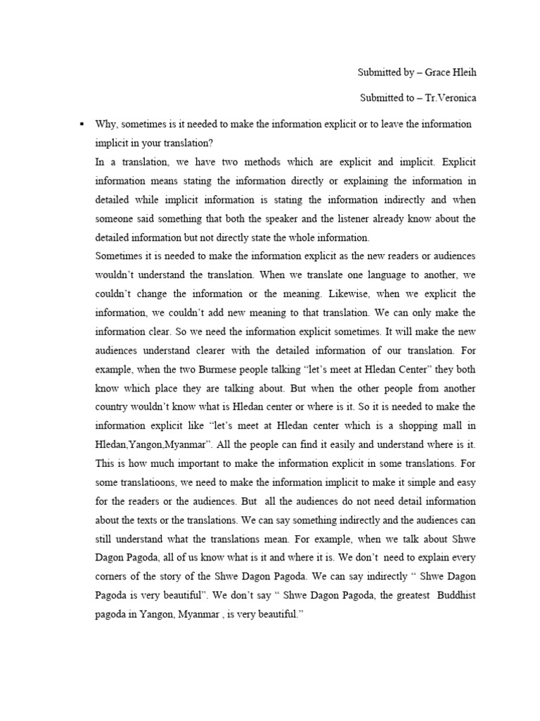 Explicit, Implicit Information | PDF