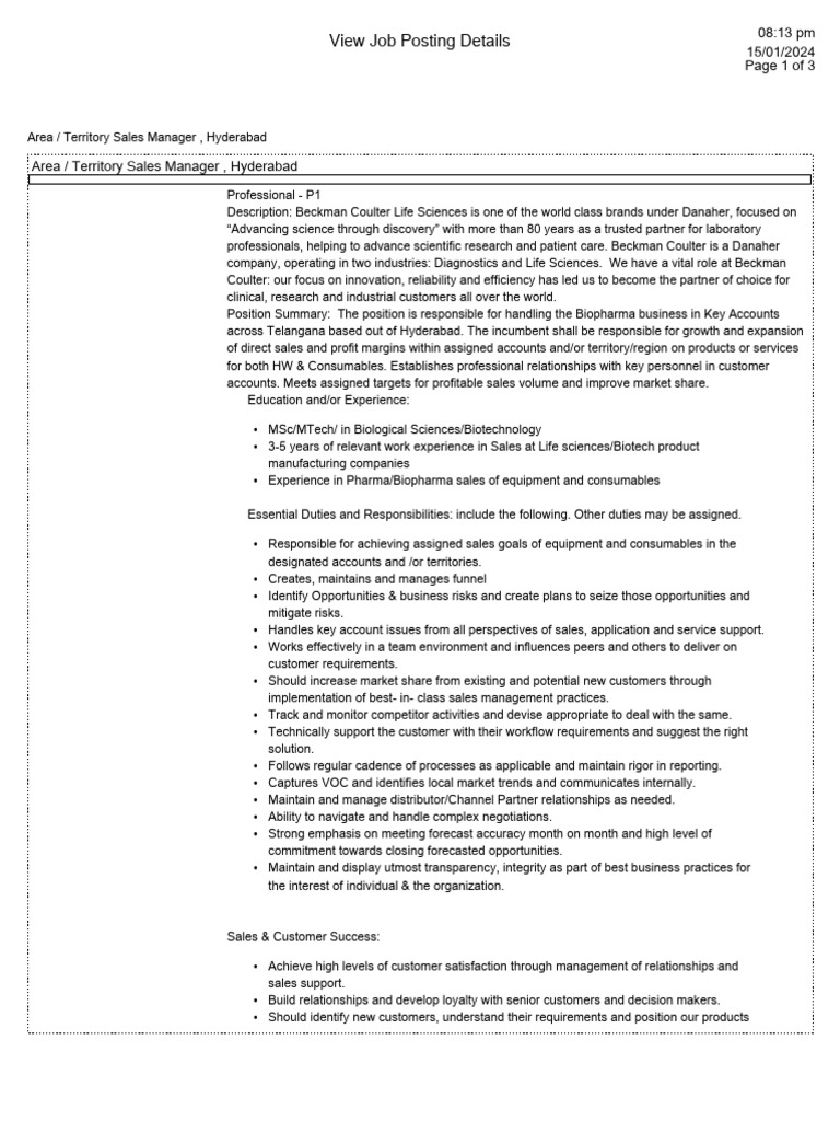 Job Posting | Download Free PDF | Sales | Business