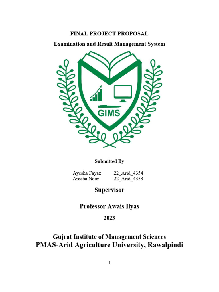 PMAS-Arid Agriculture University, Rawalpindi: Final Project Proposal Examination and Result ...
