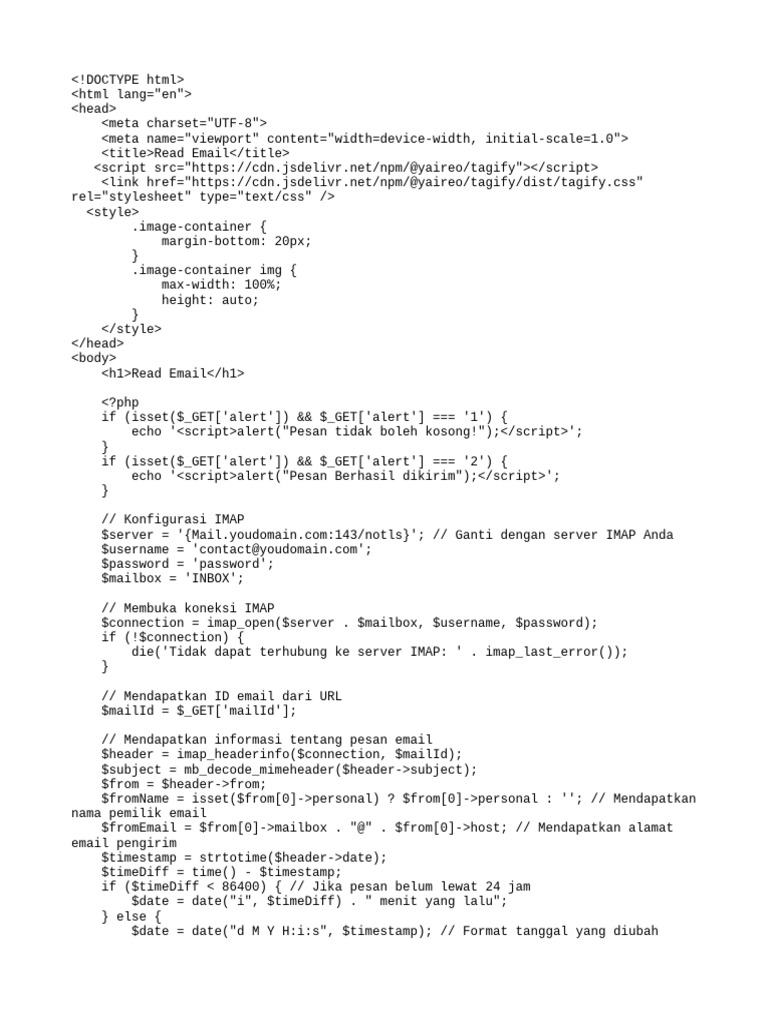 Script Read Email PHP | PDF | Cyberspace | Software
