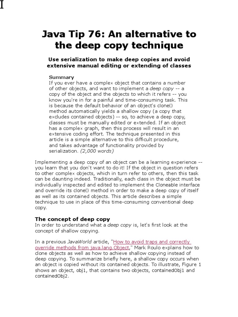 Deep Cloning Vs Shallow Cloning | PDF | Method (Computer Programming ... Deep Cloning Vs Shallow Cloning | PDF | Method (Computer Programming ...