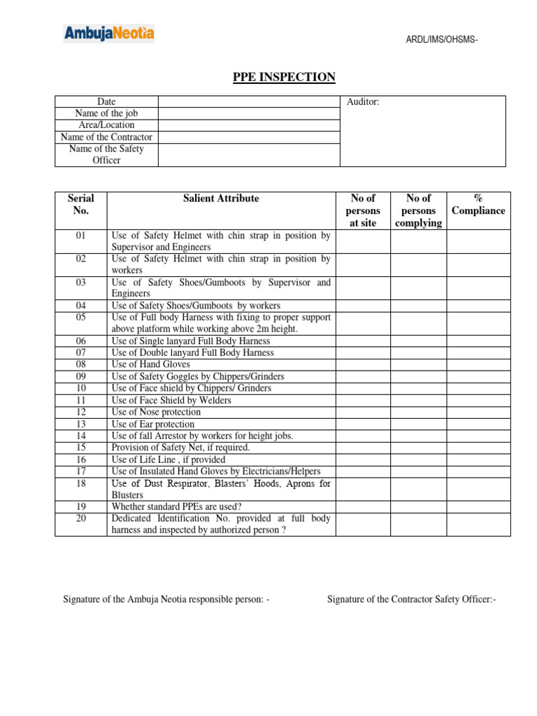 PPE Inspection Report-Audit | PDF