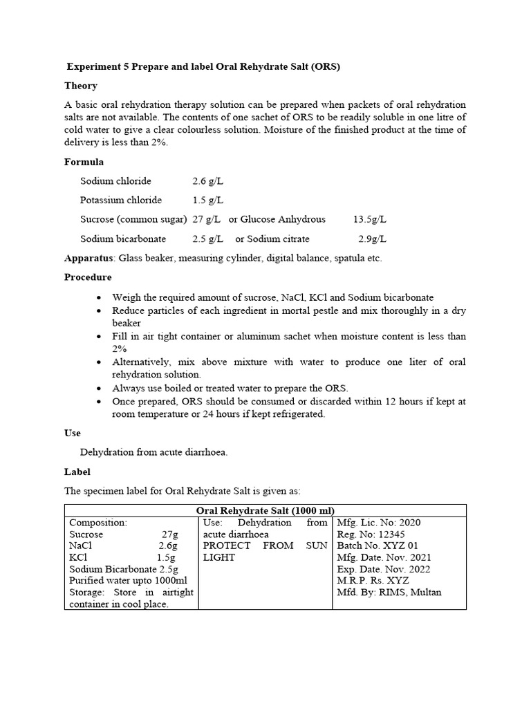 Exp 5 ORS | PDF