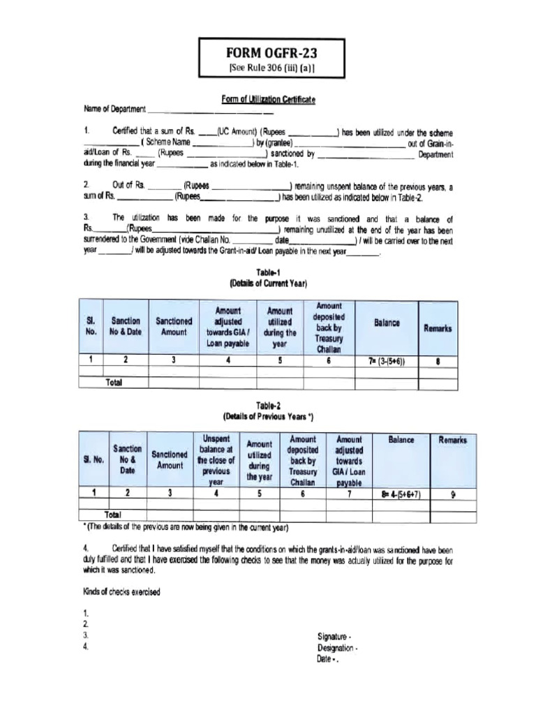 OGFR - 23 & 24 For UC Submission As Per New OGFR - 2023 Rules | PDF ...