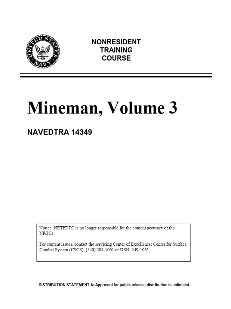 NAVEDTRA 14349 Mineman (MN), Volume 3 | PDF | Corrosion | Naval Mine