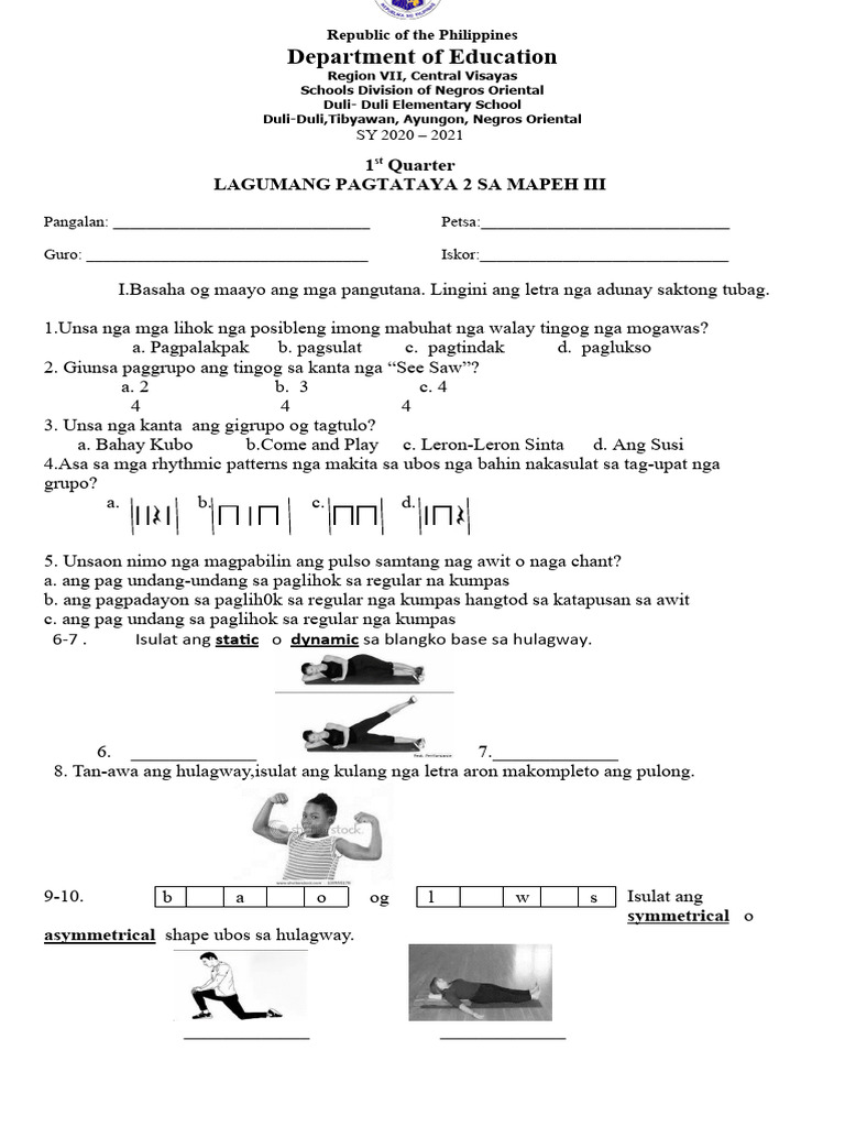 Summative test MAPEH 3 | PDF