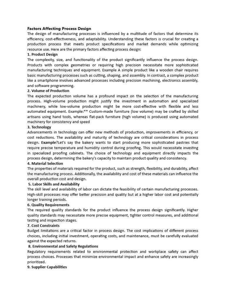 Key Factors in Process Design | PDF | Automation | Supply Chain