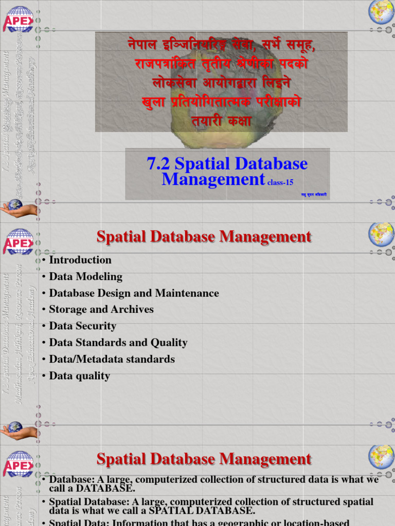 7.2 Spatial Database Management - Class15 | Download Free PDF | Relational Model | Databases