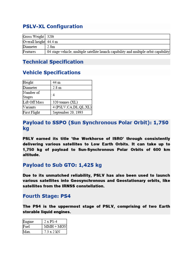 PSLV New Version | PDF | Aerospace | Ballistics