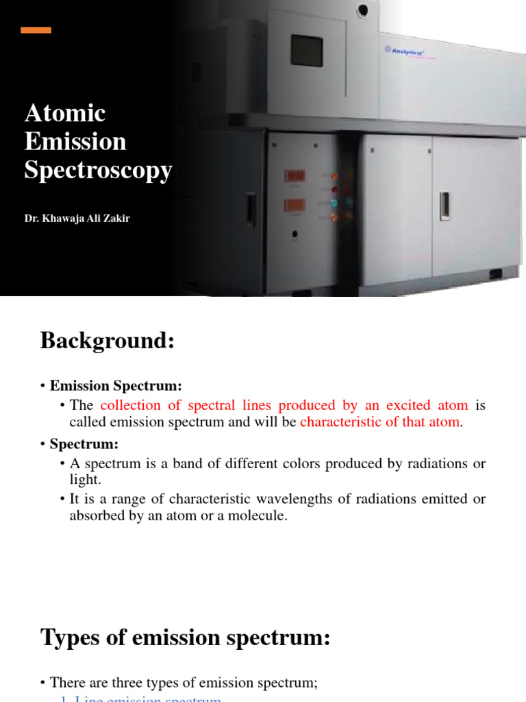 Atomic Emission Spectros | PDF | Emission Spectrum | Spectroscopy