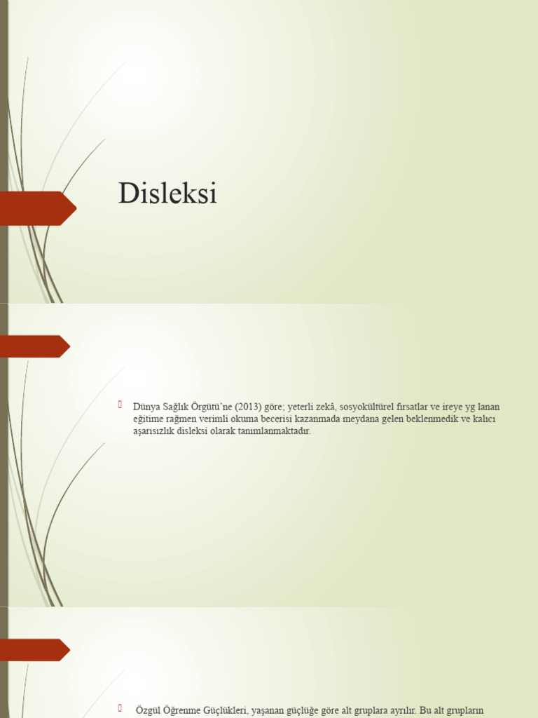 Di̇sleksi̇ Sunum | PDF