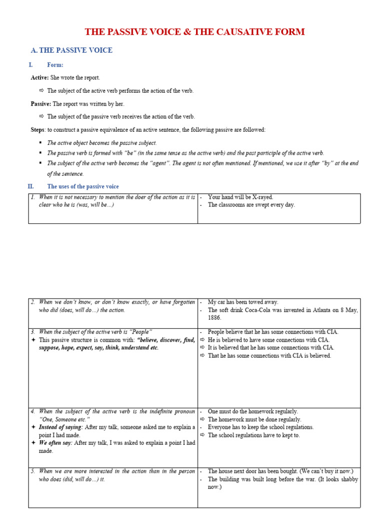 Passive Voice | PDF | Adverb | Verb