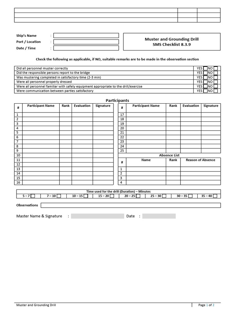 Muster and Grounding Stranding | PDF | Water Transport | Shipping