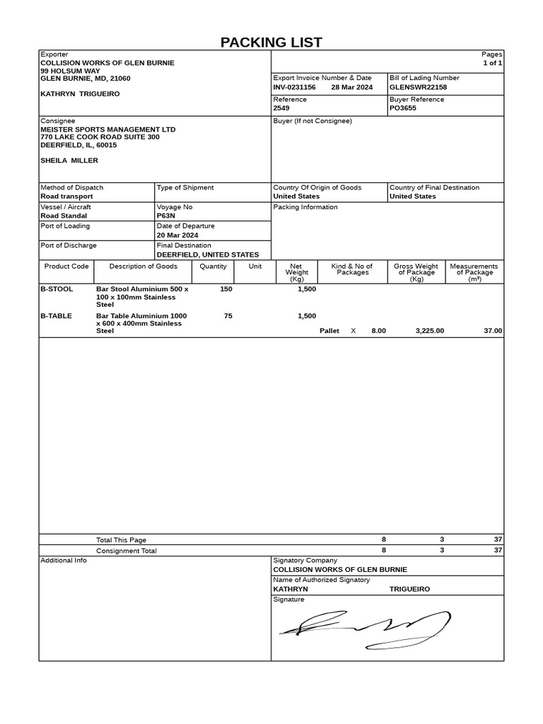 Packing List | Download Free PDF | Supply Chain Management | Freight ...