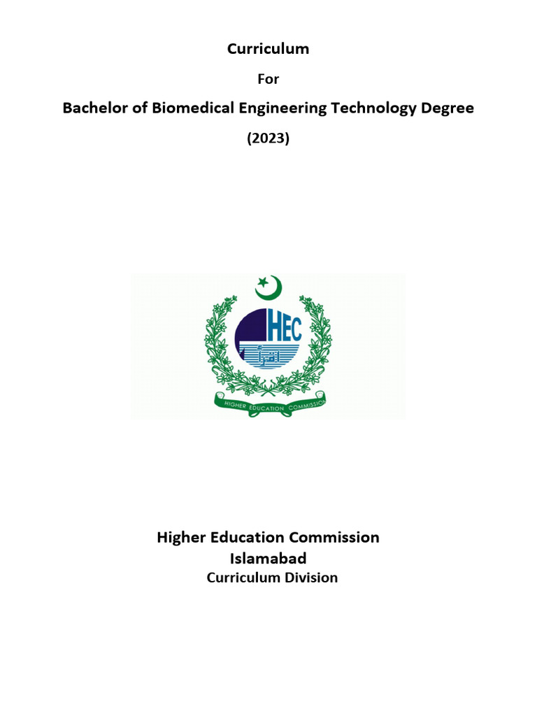 Curriculam For Bachelor of Biomedical Engineering Technology | PDF ...