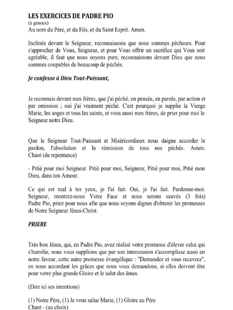 Exercices Spirituels de Padre Pio | PDF