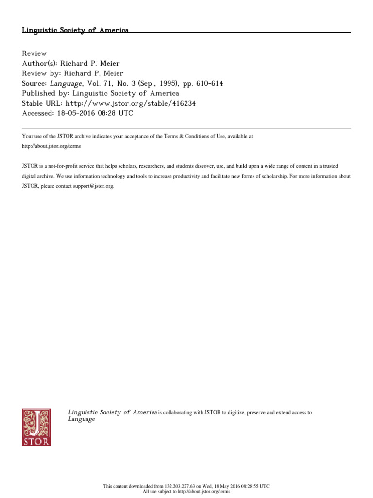 Linguistic Society of America Language: This Content Downloaded From ...