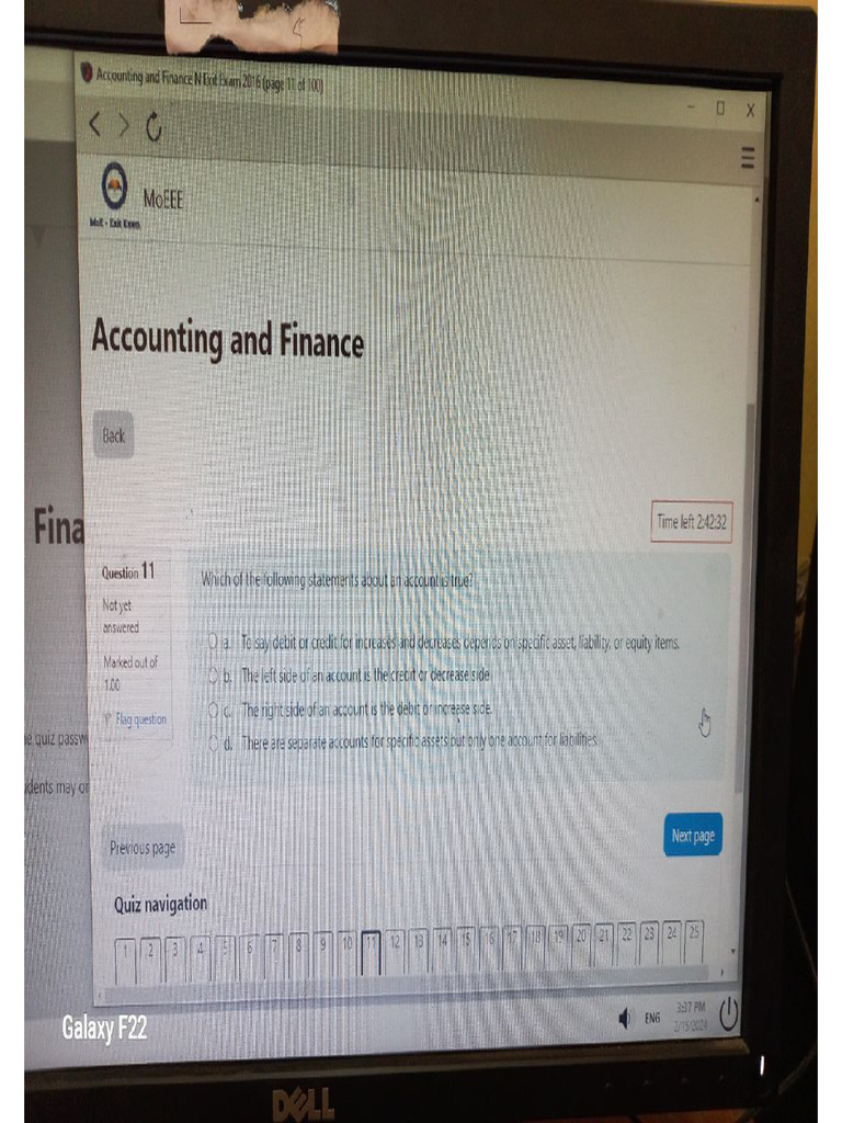 Accounting and Finance Exit Exam 2016 E.C | PDF