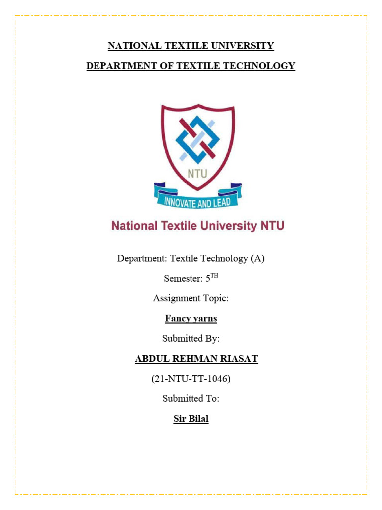 YM Assignment | PDF | Yarn | Spinning (Textiles)
